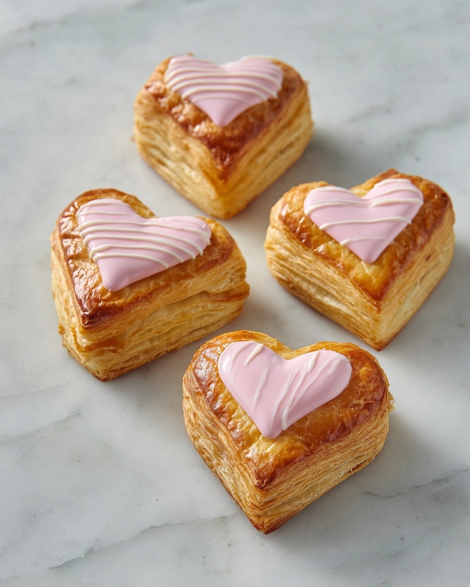 Puff Pastry Hearts with Icing: Delightful & Easy Sweet Treat